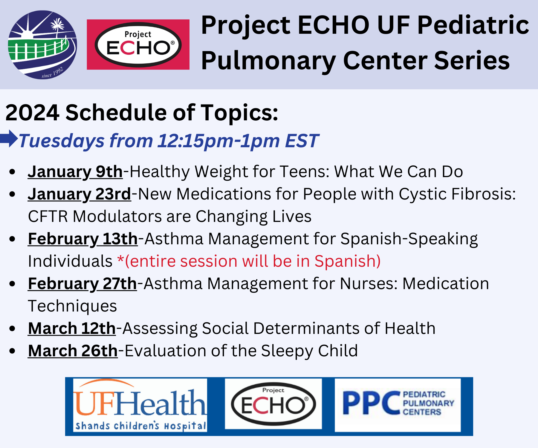 UF Pediatric Pulmonary Project ECHO
